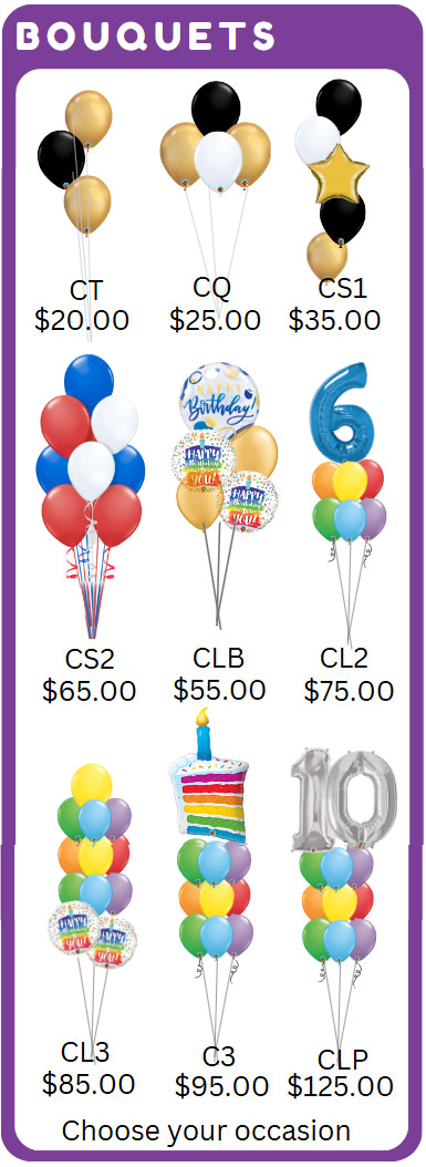 Balloon Pricing Guide - NJ Balloon Decorator